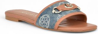 Guess Damen Hammi Flache Sandale, Blue Denim 420, 41 EU
