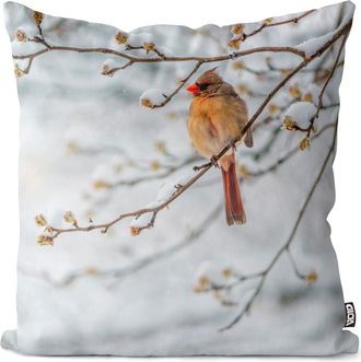 Void Watches Kardinal Winter Vogel Natur Kissenbezug Kissenh&uuml;lle Sofakissen Kissen Deko Weihnachten Winter Weihnachtsdeko, Kissen Gr&ouml;&szlig;e:40 x 40 cm
