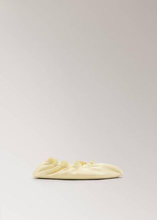 Mango Ballerines satin&eacute;es caoutchouc jaune pastel - Femme - 36 - MANGO