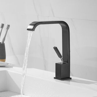 OEM Rubinetto In Rame Per Acqua Calda E Fredda, Lavabo Da Bagno, Piano Di Lavoro, Effetto Cascata, Rubinetto A Foro Singolo
