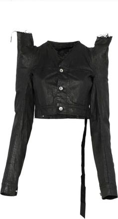 Rick Owens Femme, Vestes, Noir, Taille: 40 FR Temple Tec Trucker Jacket