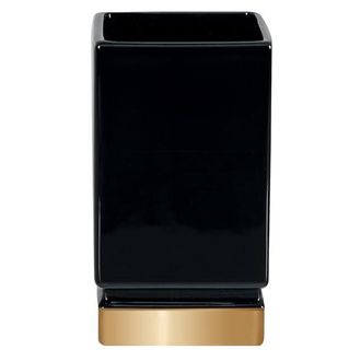 Spirella Roma Verre à Dents en grès Noir/doré