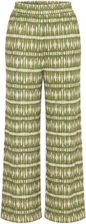 STUDIO UNTOLD Schlupfhose Hose Wide Legs Struktur und Print Elastikbund