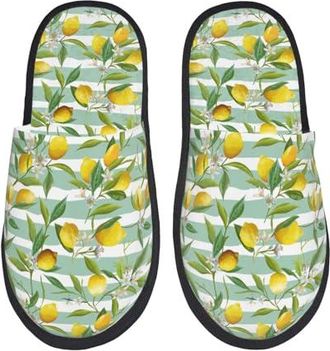 Generic Pantoufle Maison Imprim&eacute; Citrons Hiver Pantoufles Portative Chaudes Pantoufles Doux Hiver Chaussures Chaudes Pour Maison Salon H&ocirc;tels M