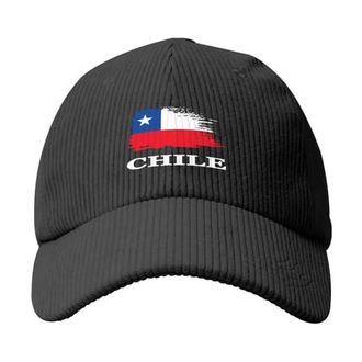 Generic Casquette Baseball,Brosse en Velours Côtelé avec Drapeau Chilien,Unisexe Casquette Trucker Confortable Anti-Soleil Cap pour Adulte Camping Running