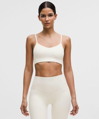 lululemon Bend This BH mit Spaghetti-Tr&auml;gern Leichter Halt f&uuml;r A-C-Cups f&uuml;r Frauen - Gr&ouml;&szlig;e XXS/XS in Light Ivory