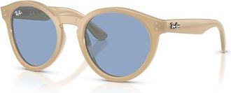 Ray-Ban 2180 Reverse Sonnenbrillen Opal Beige Fassung Blau Glas 52-22