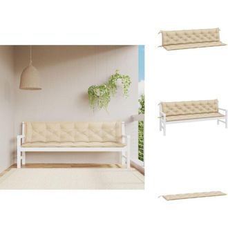 vidaXL Gartenbank-Auflagen 2 Stk. Beige 200x50x7 cm Oxford-Gewebe - Gartenbank Auflagen - Sitzkissen - Outdoor M&ouml;bel - Gartenkissen - Balkon Deko