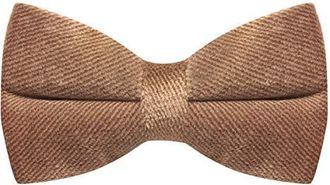 King & Priory Noeud papillon de luxe en velours textur&eacute; Marron fauve