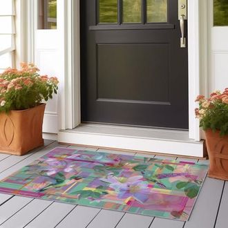 Generic Multicolore Lavable en Machine Tapis Salon Abstrait g&eacute;om&eacute;trique Motif, 160 x 230 cm Doux Tapis de Sol Pelucheux Dessous Antid&eacute;rapant, Entree Interieur