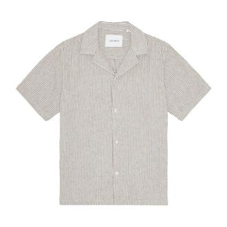 Les Deux Lukas Gestreiftes Kurzarmhemd - - Shirts - Herren - Beige - S