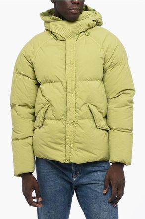 Ten c Solid Color Hooded Down Jacket size 52