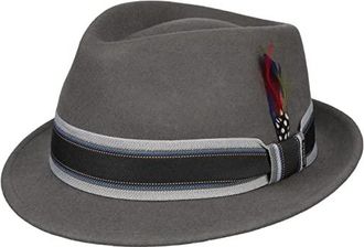 Stetson Chapeau en Laine Lancover Trilby Homme - de Feutre avec Doublure, Doublure Hiver Automne-Hiver - L (58-59 cm) Gris