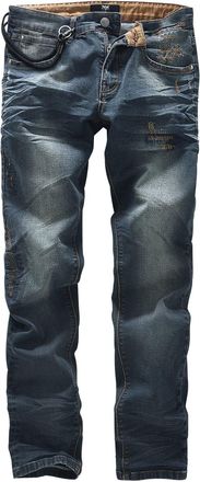 Black Premium by EMP Herren Blaue Jeans mit Kordel-Detail W42L32