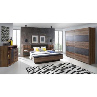 Loftscape home24 Kleiderschrank Buren 220 x 210 x 61cm Schwarz/Braun