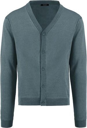 Bomboogie Homme, Pulls, Bleu, Taille: XL Cardigan en coton &agrave; col en V