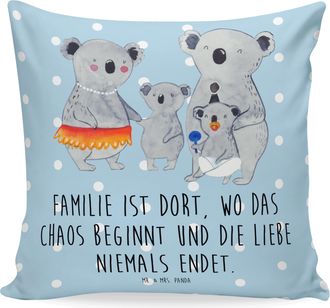 Mr. & Mrs. Panda 40x40 Kissen Koala Familie - Geschenk, Koalas, Couchkissen, Kissenbezug 40x40, Kinder, Sofakissen, Opa, Papa, Familienleben, Mama