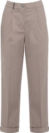PESERICO Femme, Pantalons, Brun, Taille: 42 FR Cropped Pantalons