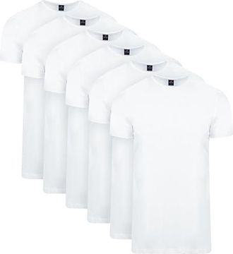 Suitable OTA T-Shirt Col Rond Blanc Lot de 6 - Taille 3XL - - Hommes - Vêtements