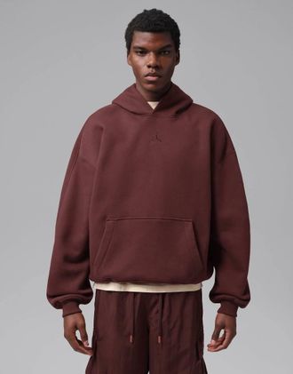 Nike Jordan Brooklyn Oversize-Fleece-Pullover-Hoodie in Braun