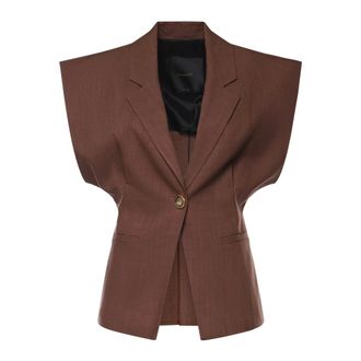 Pinko Pinko, Femme, Vestes, Brun, Taille: 36 FR Floella Sleeveless Blazer