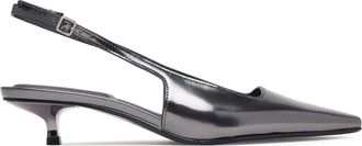 Calvin Klein Pumps Calvin Klein Kitten Heel Pump Sling Mirr Lth HW0HW03275 Silberfarben