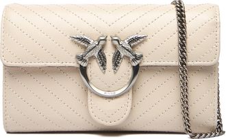 Pinko Handtasche PINKO Love One Wallet Light AI 25-26 PLTT 105344 A2JC Écru