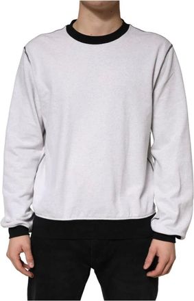 Dolce & Gabbana Homme, Sweatshirts et sweats &agrave; capuche, Gris, Taille: XL Tsh91652-P Cotton Crewneck SweaT-shirt