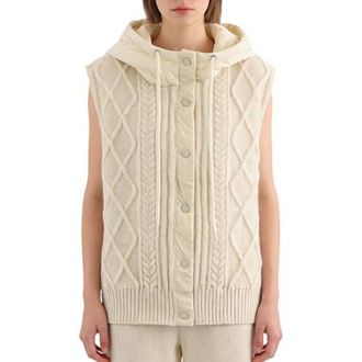 Generic Gilet matelass&eacute; &agrave; capuche en tricot pour femme, veste sans manches avec capuche, gilet matelass&eacute; gris pour femme, beige, Taille unique