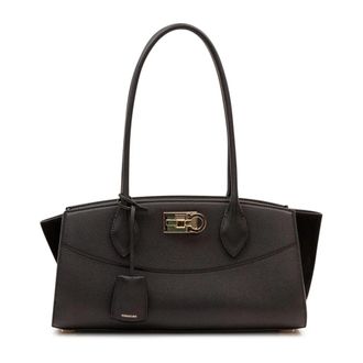 Ferragamo Elongated Shoulder Bag - - Bags - Damen - Schwarzk - ONE SIZE