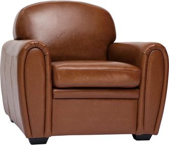 Miliboo Fauteuil vintage cuir marron club