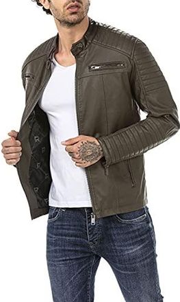 Red Bridge pour homme Veste de transition en cuir synthétique Blouson Vert XXL