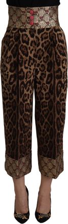 Dolce & Gabbana Leoprint Culottes Hochtailliert