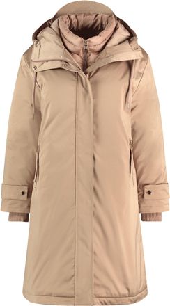 Gerry Weber Damen Outdoormantel mit Steppeinsatz &Auml;rmelb&uuml;ndchen, Armriegel, Langarm unifarben Camel 38
