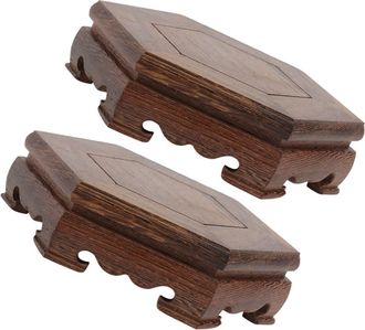 BESTONZON 2st&uuml;cke Holzschnitzst&auml;nder f&uuml;r Blument&ouml;pfe Holzsockel f&uuml;r K&uuml;chenarbeitsplatte Blumentopffu&szlig; aus Holz f&uuml;r Pflanzgef&auml;&szlig;e Pflanzenst&auml;nder aus Holz f&uuml;r Inn