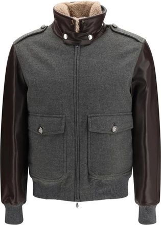 Brunello Cucinelli Cashmere Beaver Bomberjacke - - Jackets - Herren - Grau - L