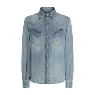 Dolce & Gabbana Homme, Chemises, Bleu, Taille: L Chemise en denim