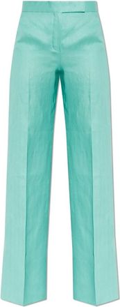 Max Mara Femme, Pantalons, Vert, Taille: 38 FR Pantalon en Lin Deserto