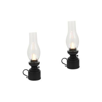 Amosfun 2st Kerosinlampe Retro-led-petroleumlampe Vintage-led-petroleumlicht Petroleumlampe F&uuml;r Zu Hause Tragbare &Ouml;llaterne Led-petroleumlampe Ornament Led- Z