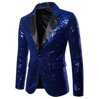 Generic Veste Blazer Homme à Un Bouton, Veste de Costume Style Smoking pour Festival ou soirée Bal de Promo