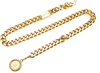 Chanel Vintage Gold Plated Medallion Chain Belt