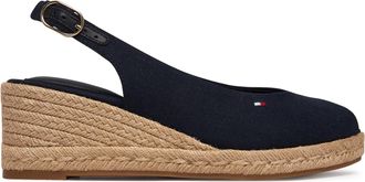 Tommy Hilfiger Espadrilles Tommy Hilfiger Mid Wedge Espad Slingback FW0FW09228 Dunkelblau
