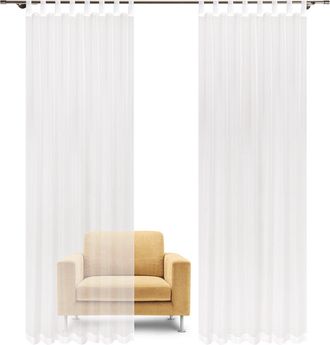 Happy Home Schlaufenschal Maas wei&szlig; B/H: 140/225 transparenter Vorhang mit Schlaufen