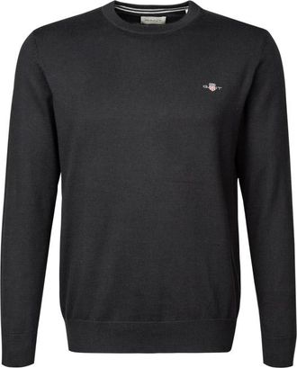 GANT Herren Pullover schwarz Baumwolle unifarben