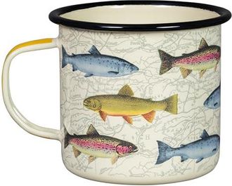 Gentlemen's Hardware Emaille-Campingbecher, schlagfester Kaffeebecher, 500 ml, Fisch, 481.9 g