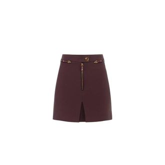 Elisabetta Franchi Femme, Jupes, Rouge, Taille: 36 FR Jupe en cr&ecirc;pe double &eacute;paisseur avec zip