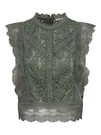 Only Blusentop Karo (1-tlg) Spitze