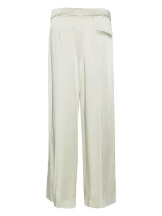 Jil Sander Wide-Leg Satin Trousers - Green