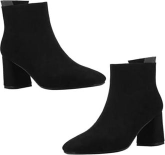 Beaupretty Bottines Pour Femmes à Talons Moyens Et Épais Chaussures Élégantes Et Pratiques Adaptées à Hiver Et Aux Occasions Quotidiennes