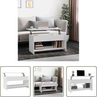 vidaXL vidaXL Couchtisch mit Stauraum - Couchtisch Wei&szlig; 102x50x52,5 cm Holzwerkstoff